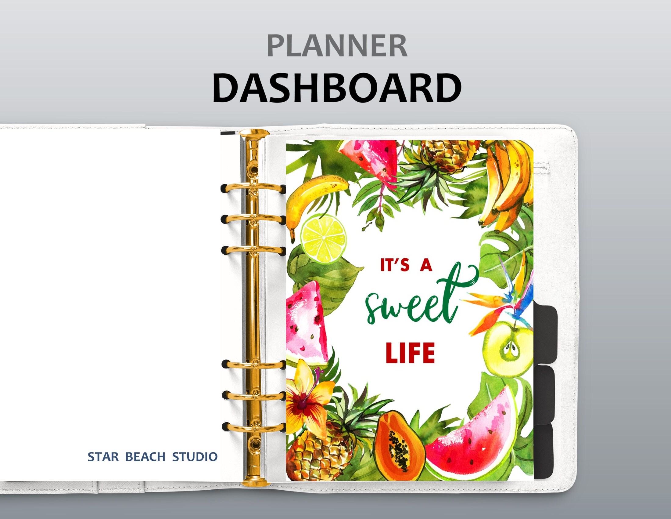 Sweet Life Planner Dashboard Printable, Summer Fruits & Floral Planner ...