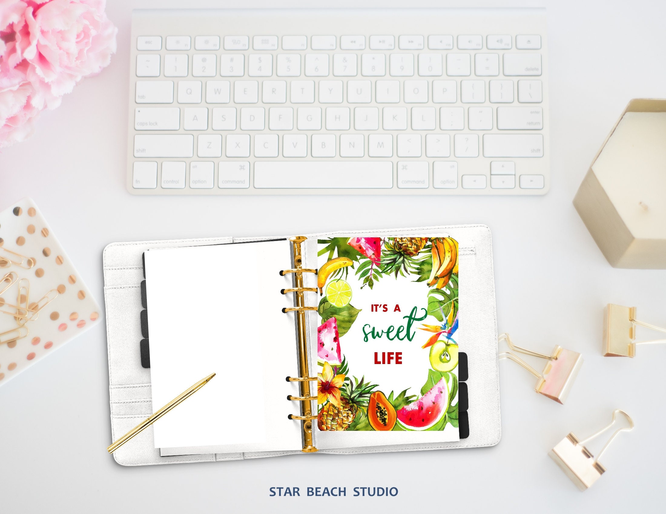 Sweet Life Planner Dashboard Printable, Summer Fruits & Floral Planner ...