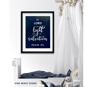 The LORD is My Light and Salvation Psalm 27:1 Bible Verse Wall Art ...