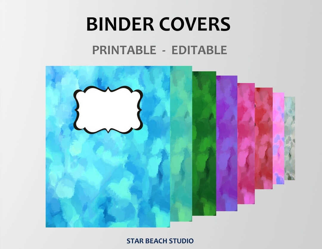 Binder Cover Printable Editable, Watercolor Binder Insert, Teacher ...