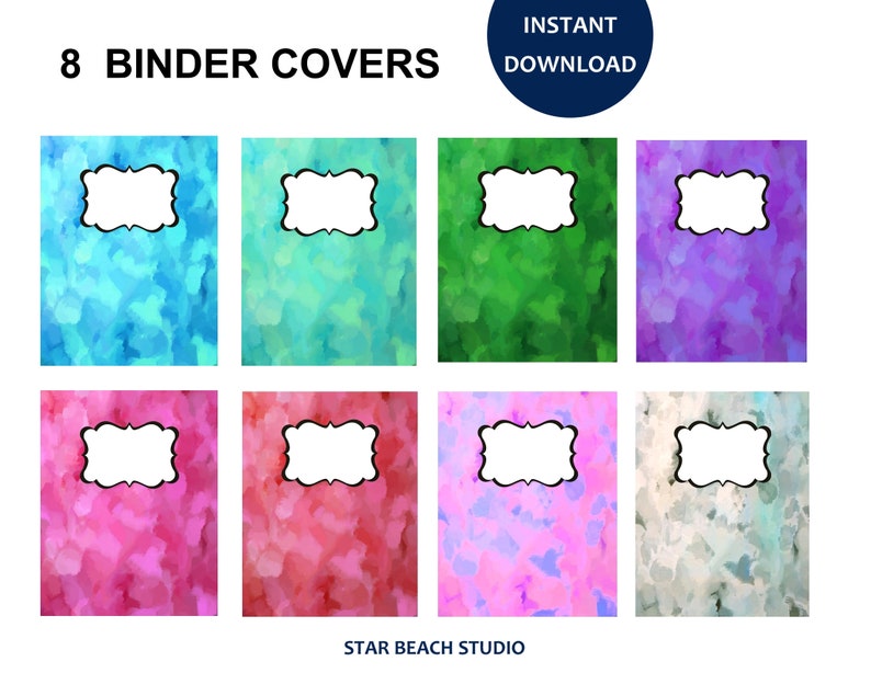 Binder Cover Printable Editable, Watercolor Binder Insert, Teacher ...