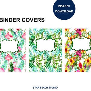 Binder Cover Printable Editable, Botanical Greenery Binder Insert ...