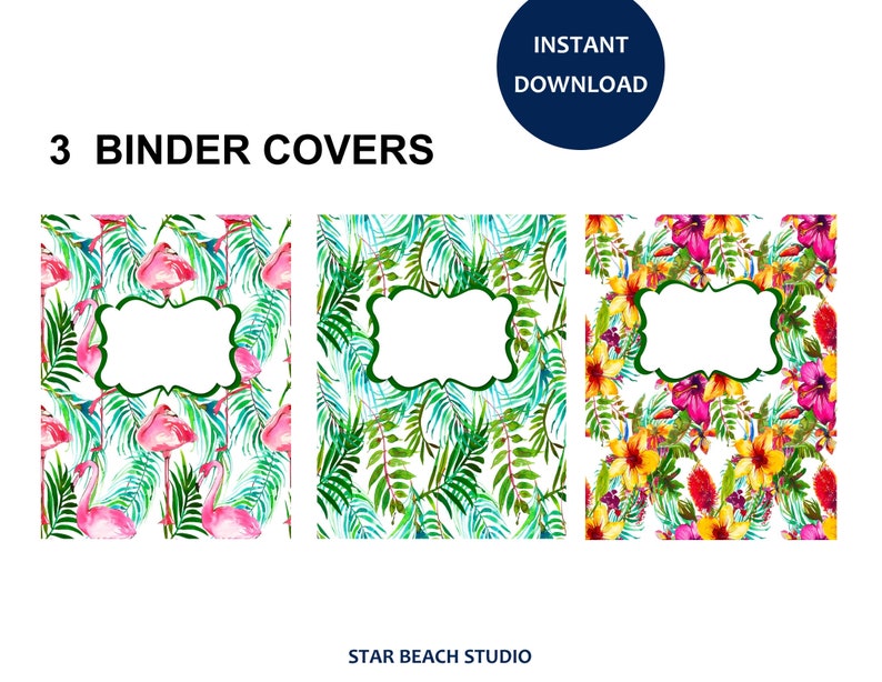 Binder Cover Printable Editable, Botanical Greenery Binder Insert ...