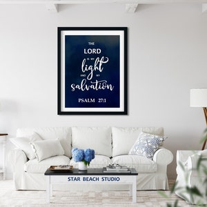The LORD is My Light and Salvation Psalm 27:1 Bible Verse Wall Art ...