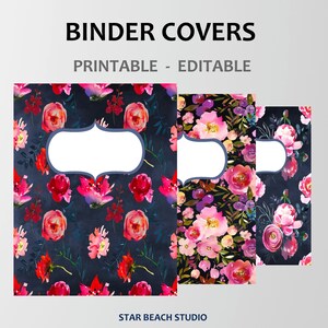 8 Binder Cover Printable Editable, Multicolor Digital Notebook Cover ...