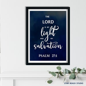 The LORD is My Light and Salvation Psalm 27:1 Bible Verse Wall Art ...