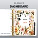 Fall Planner Dashboard Printable, Autumn Floral Watercolor Wreath ...