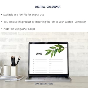 Perpetual Calendar Printable, Birthday - Anniversary - Annual Botanical ...
