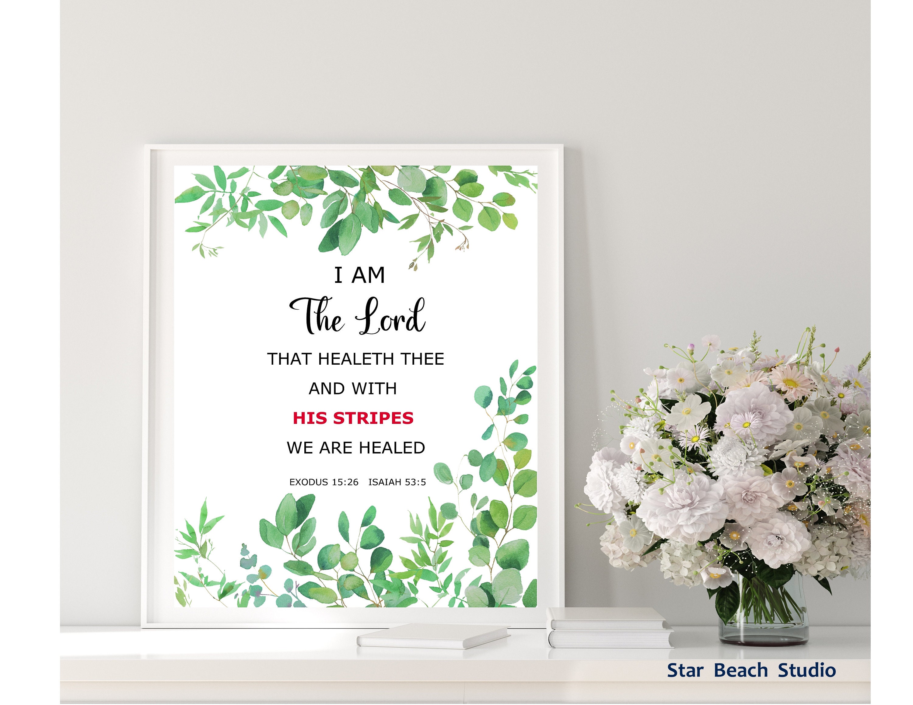 I AM the Lord That Healeth Thee Bible Verse Scripture Wall Art ...