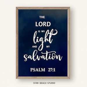 The LORD is My Light and Salvation Psalm 27:1 Bible Verse Wall Art ...