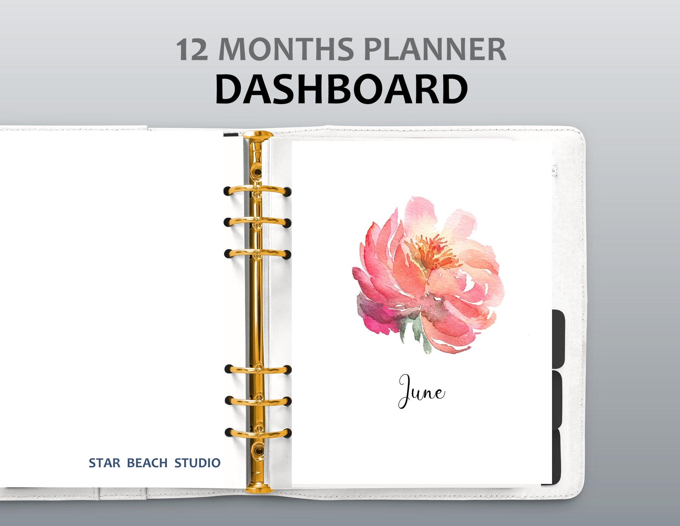 Monthly Floral Planner Dashboards Printable Flower Monthly - Etsy
