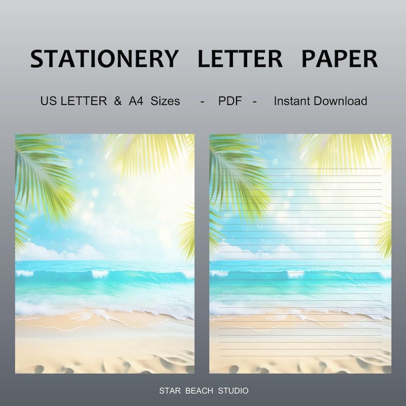 Beach Lined Stationary - Etsy