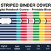 8 Binder Cover Printable Editable, Multicolor Digital Notebook Cover ...