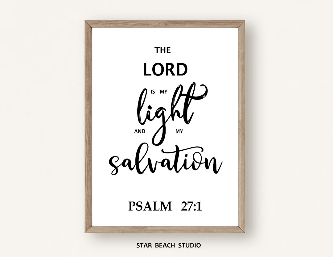 Psalm 27:1 Bible Verse Wall Art, the LORD is My Light and My Salvation ...