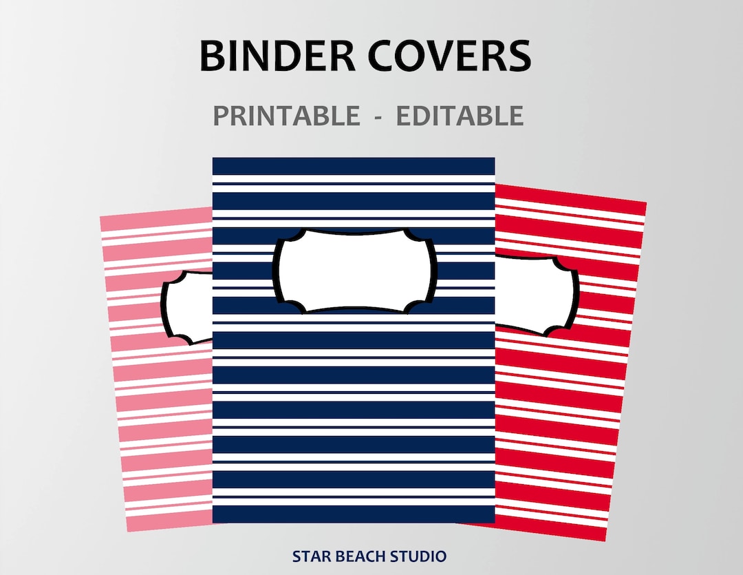 8 Binder Cover Printable Editable, Multicolor Digital Notebook Cover ...