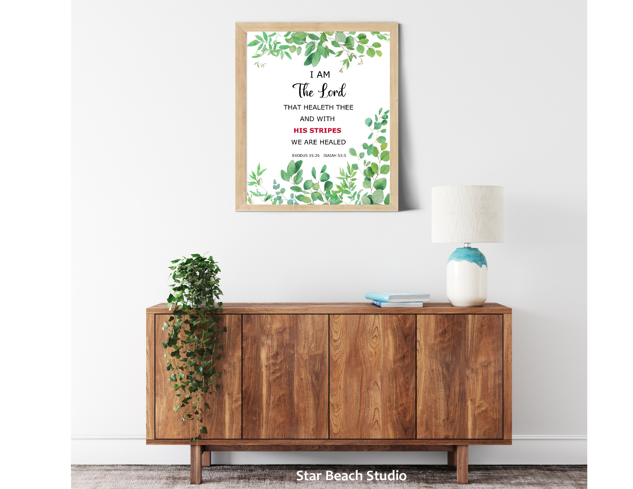 I AM the Lord That Healeth Thee Bible Verse Scripture Wall Art ...
