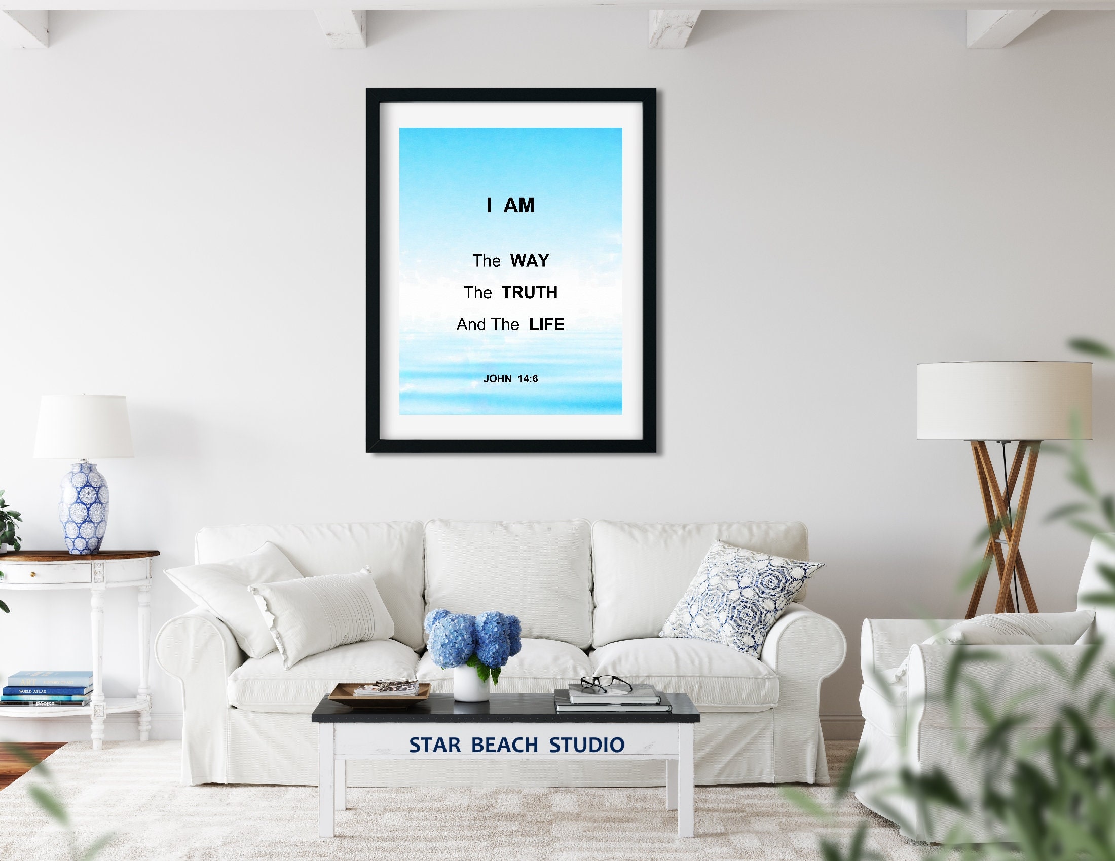 John 14:6 Bible Verse Wall Art, I AM the Way the Truth & the Life ...