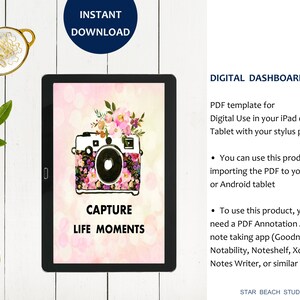 Camera Planner Dashboard Printable, Pink Floral Planner Insert, US ...