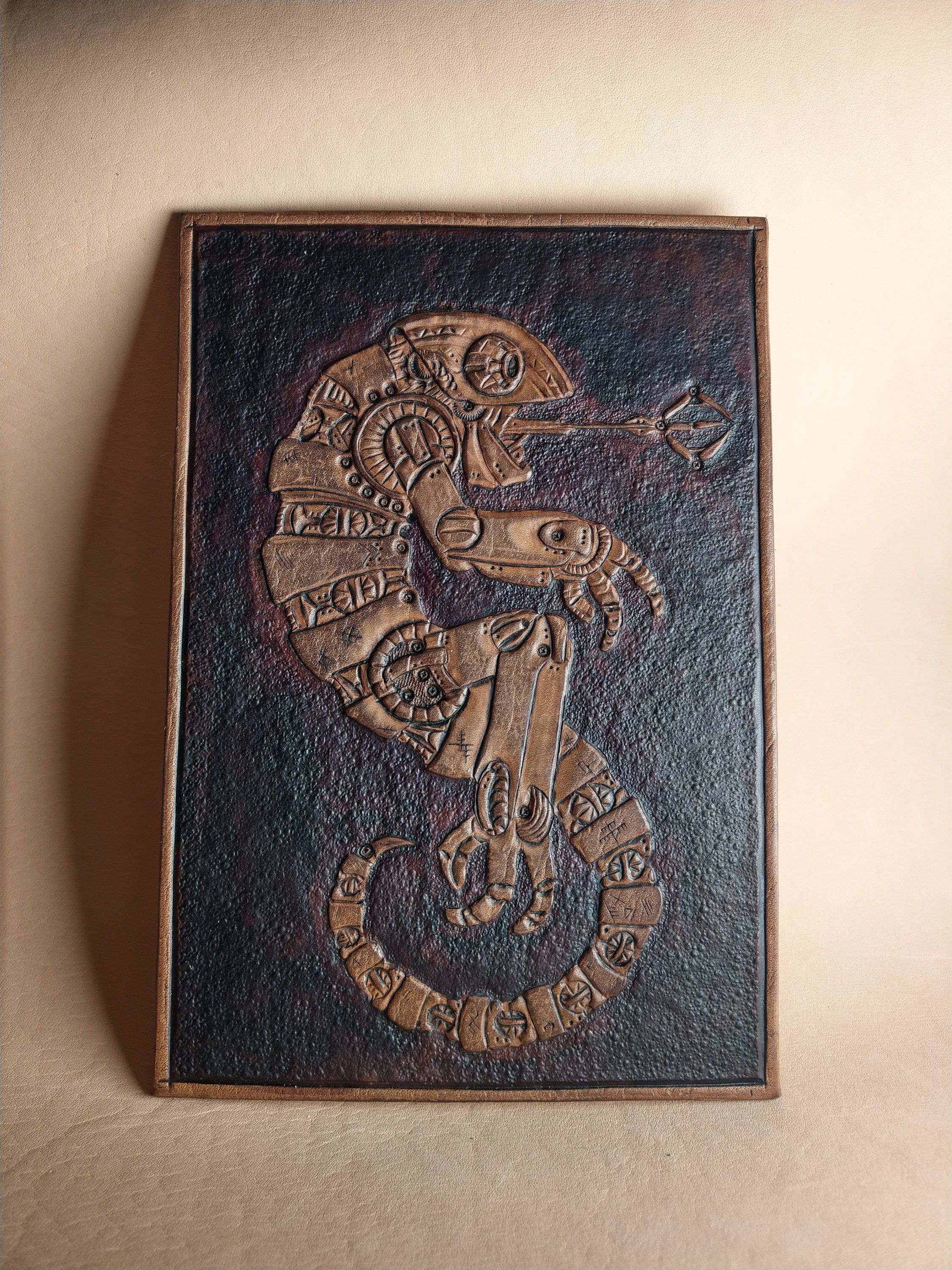 Hand Tooled Leather, Steampunk, Chameleon Pack - Etsy