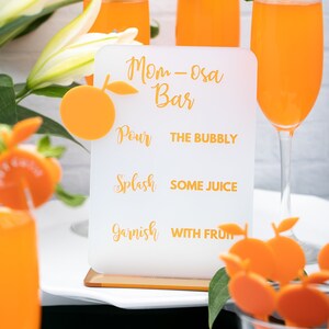 Hey Cutie Bar Menu Mom-osa Baby Shower, Orange, Mandarin, Citrus ...