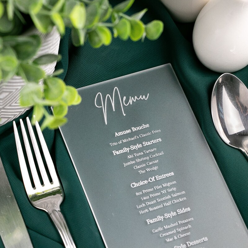Engraved Menu - Etsy
