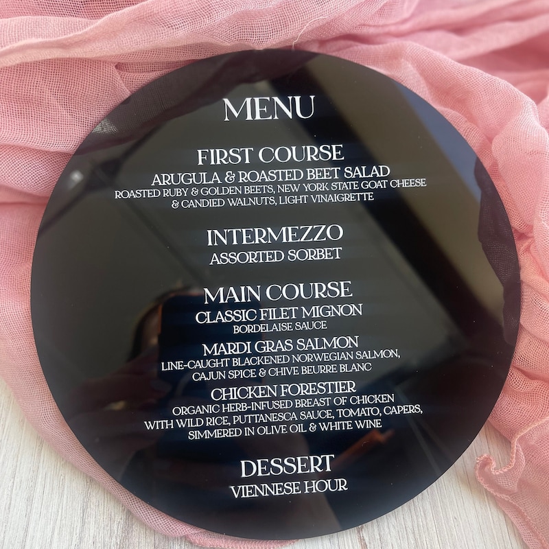 Acrylic Menus - Etsy