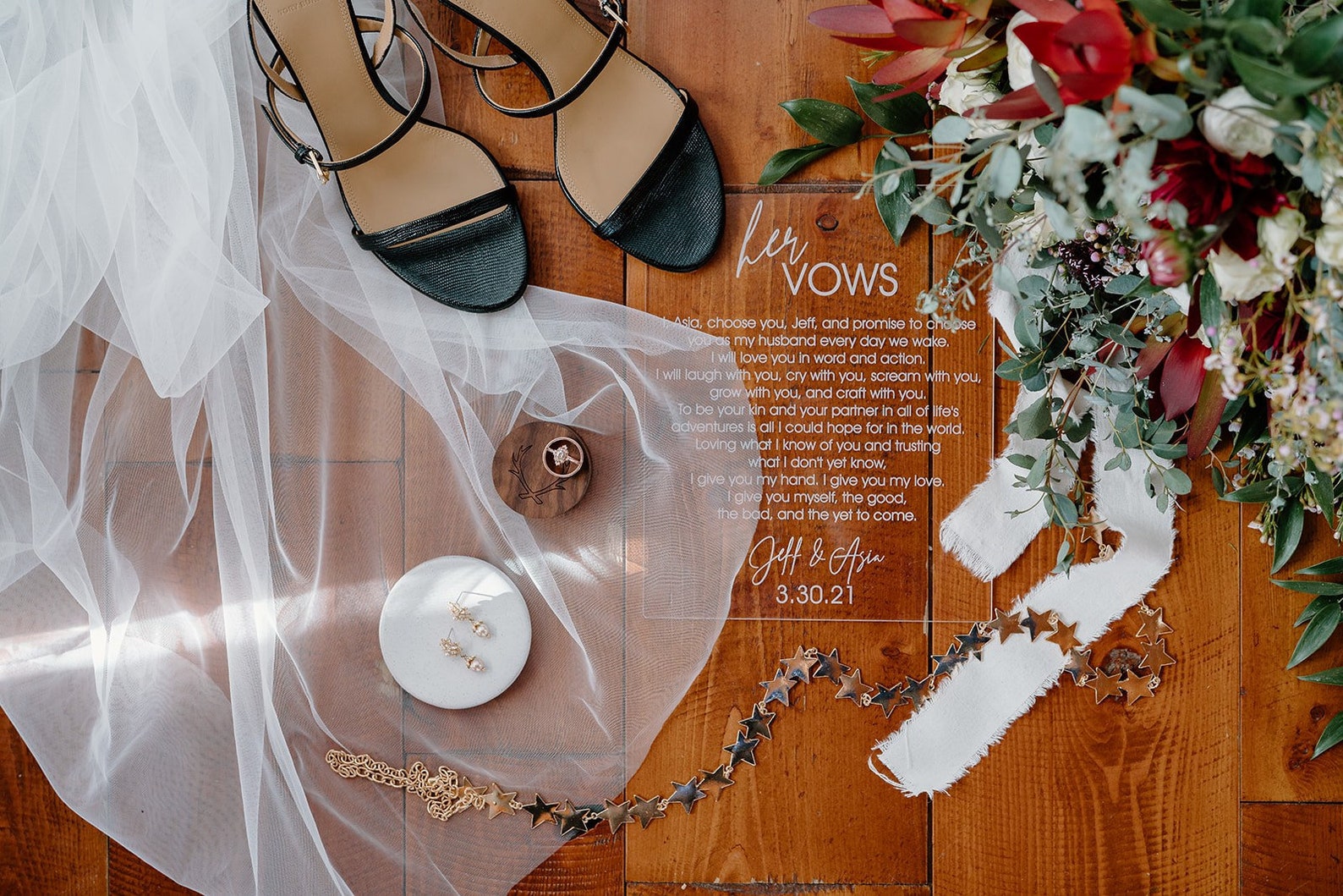 Custom Vow Sheets - His & Hers Personalised Keepsakes. Engraved Wedding ...