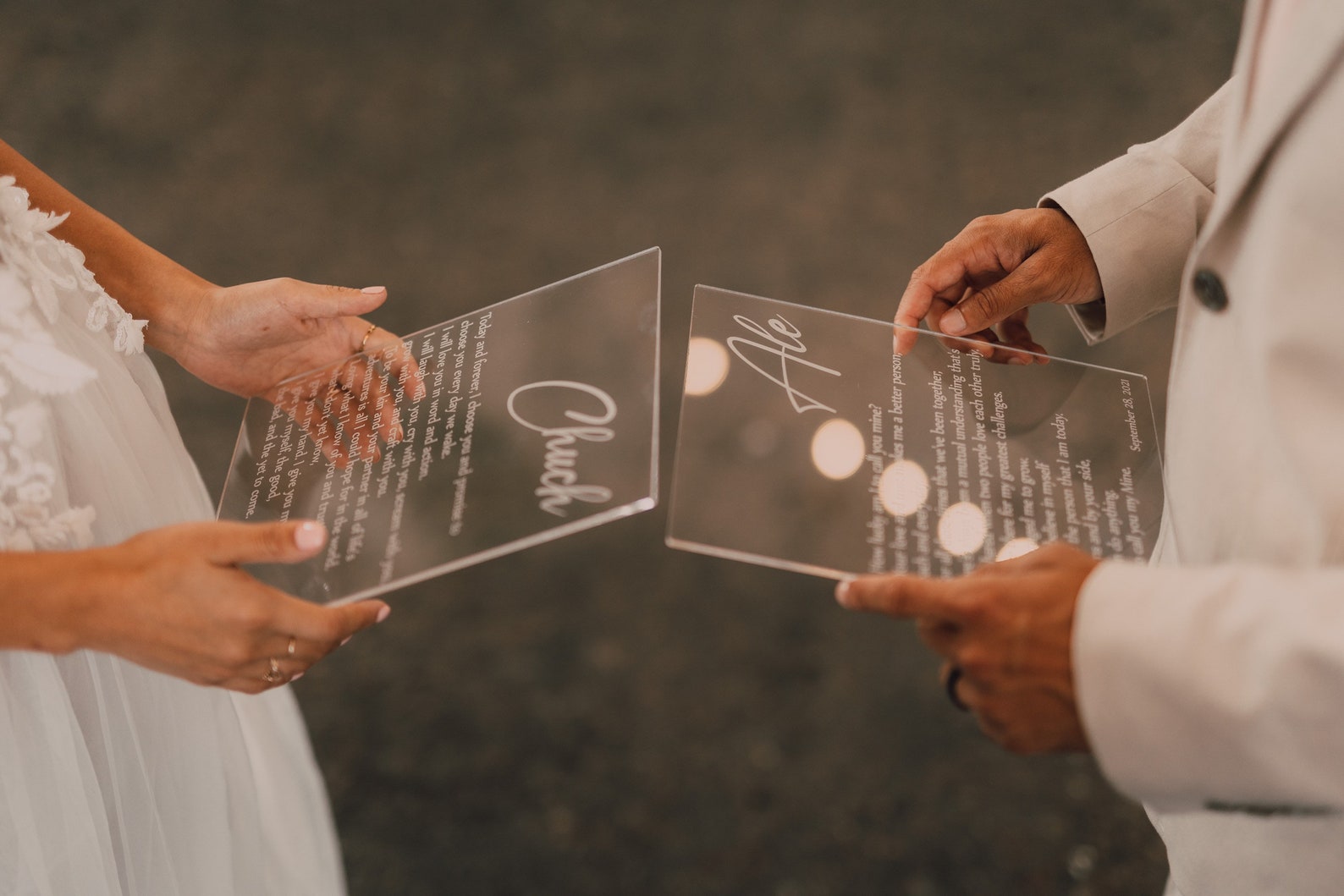 Custom Vow Sheets - Your Names. Engraved Wedding Ceremony Vows. Set of ...