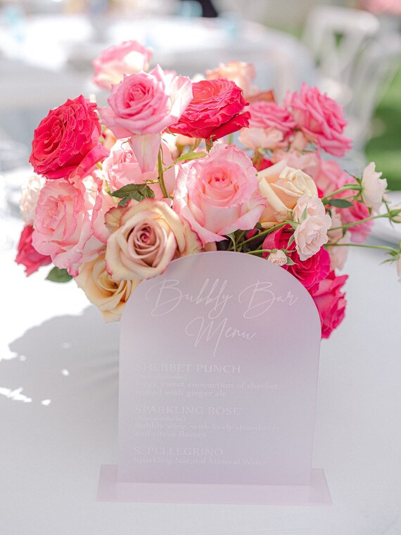 Custom Bar Menu 8x10 Acrylic Wedding Event Laser Cut with your | Etsy