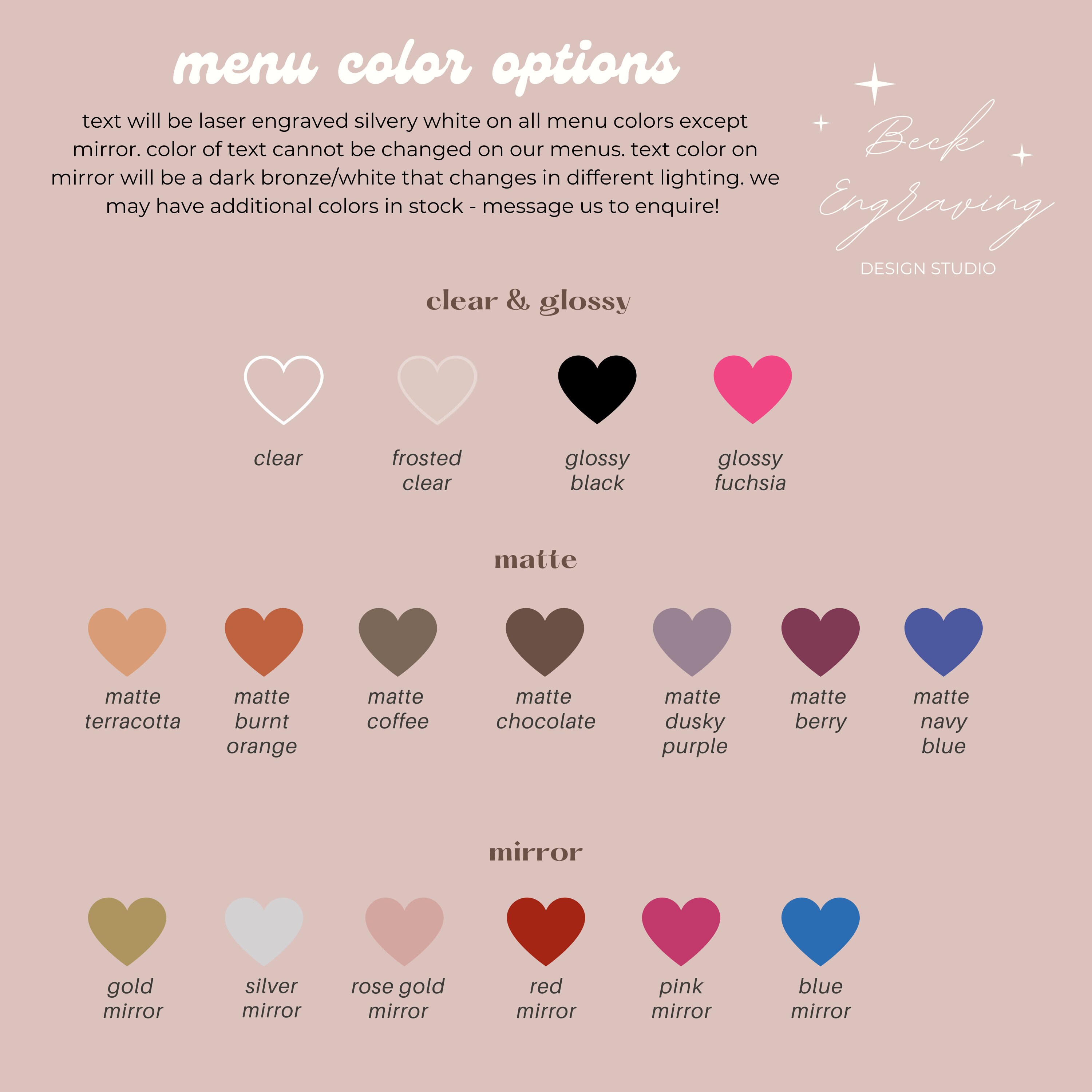 Custom Bar Menu 8x10 Acrylic Wedding Event Laser Cut With Your - Etsy