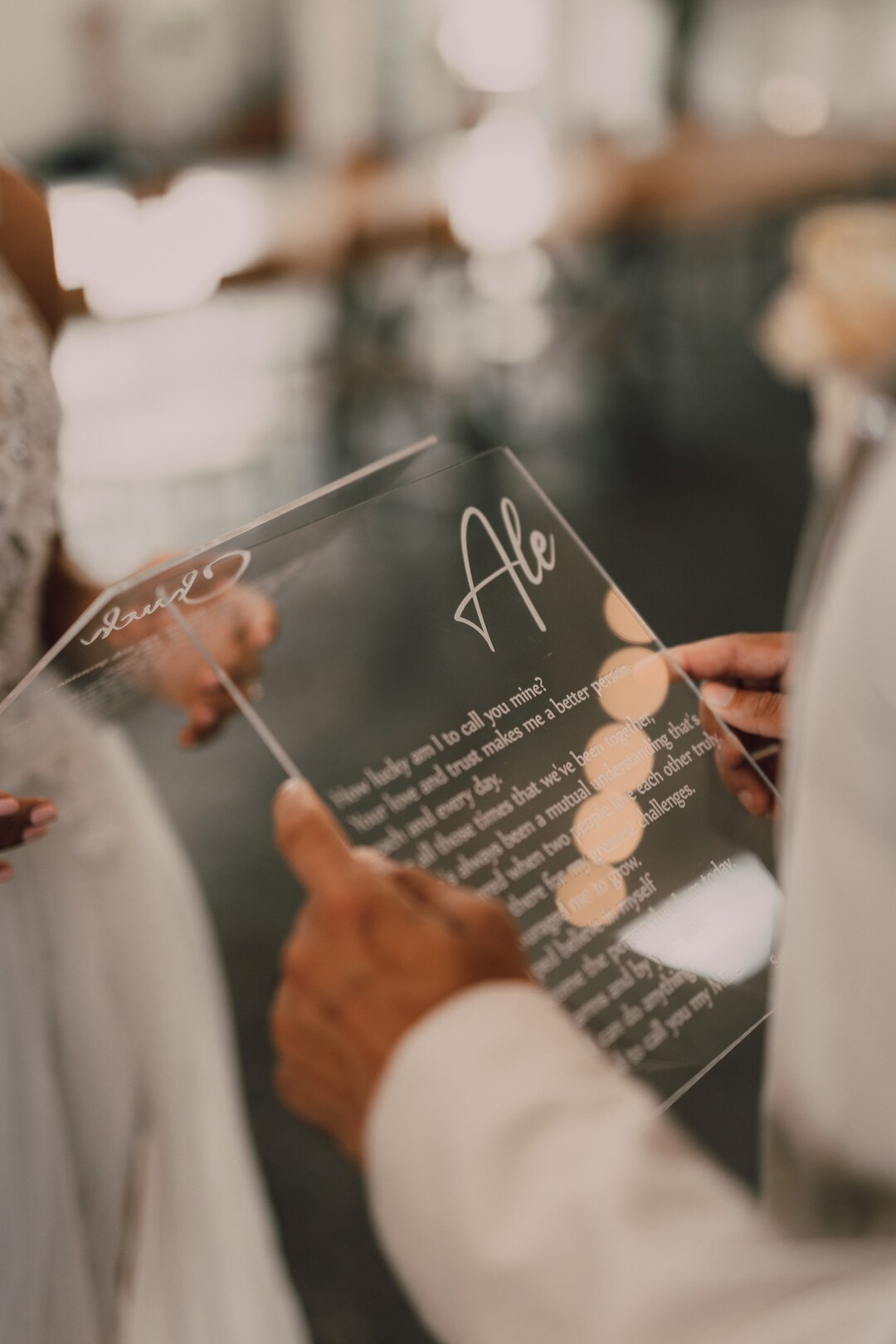 Custom Vow Sheets - Your Names. Engraved Wedding Ceremony Vows. Set of ...