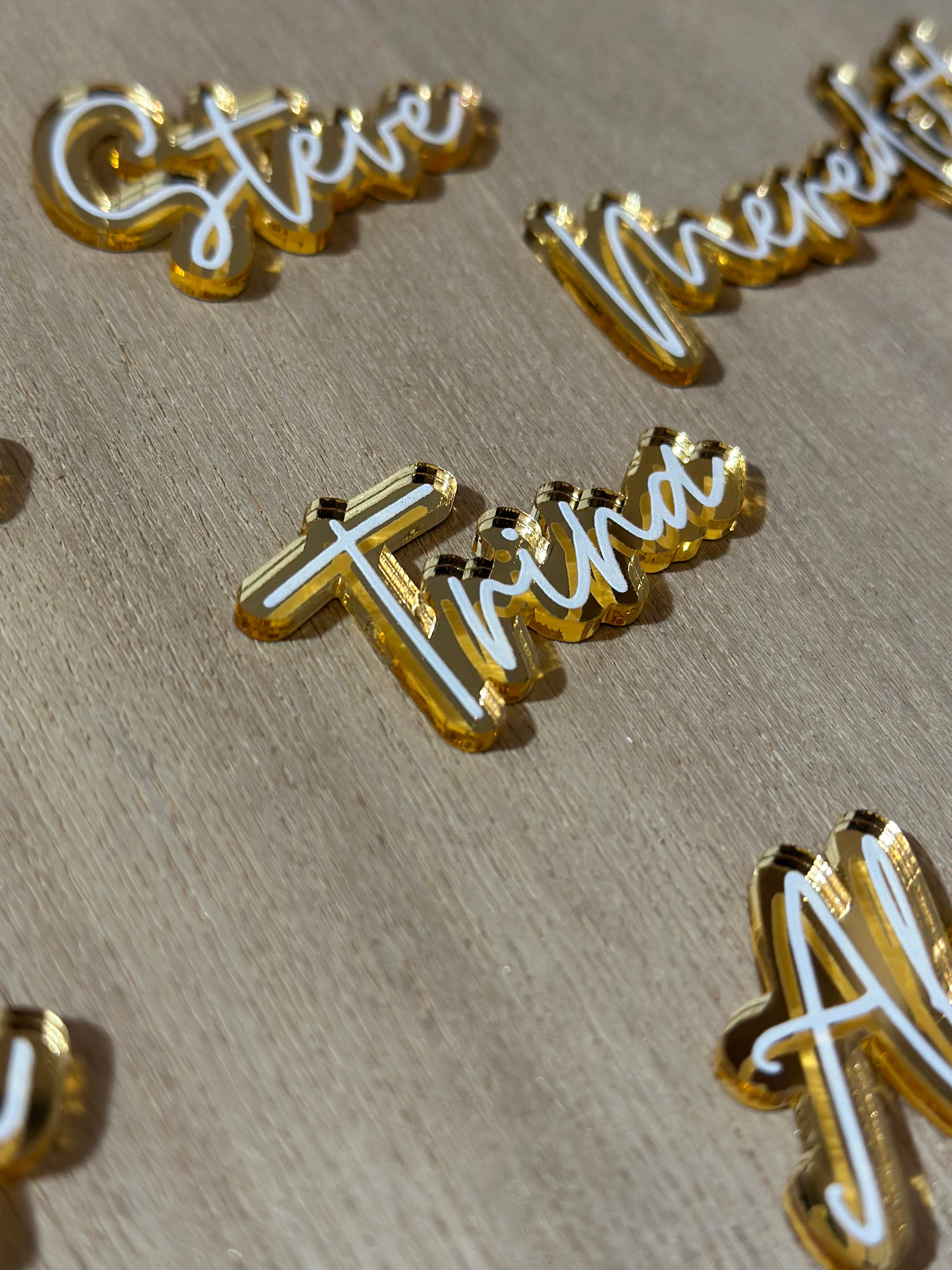 Wedding & Events Place Setting Names | Add Your Names | Acrylic With UV ...