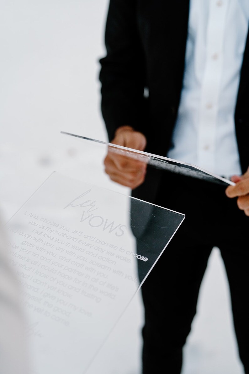 Custom Vow Sheets - His & Hers Personalised Keepsakes. Engraved Wedding ...