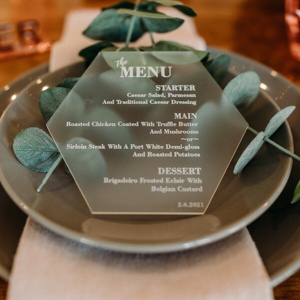 Hexagon Menu - Etsy