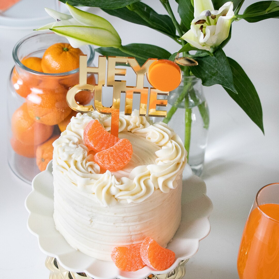 Hey Cutie Orange Cake Topper, Baby Shower, Orange, Mandarin, Citrus ...