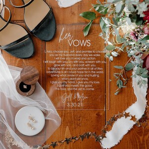Custom Vow Sheets - His & Hers Personalised Keepsakes. Engraved Wedding ...