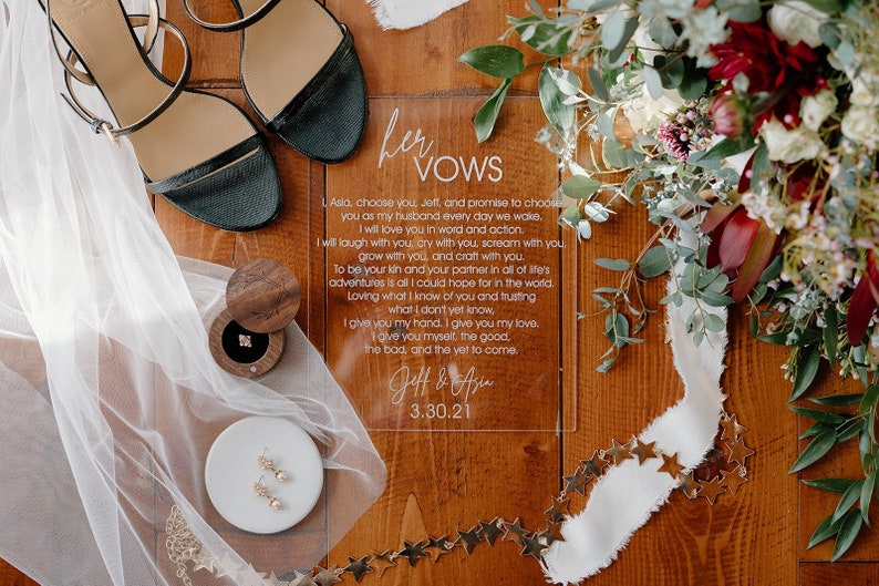 Custom Vow Sheets - His & Hers Personalised Keepsakes. Engraved Wedding ...
