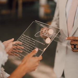 Custom Vow Sheets - Your Names. Engraved Wedding Ceremony Vows. Set of ...