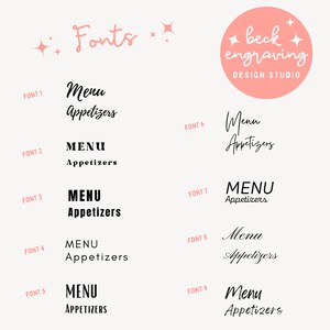 Personalized UV Printed Acrylic Menu | Hexagon, Wedding & Events ...