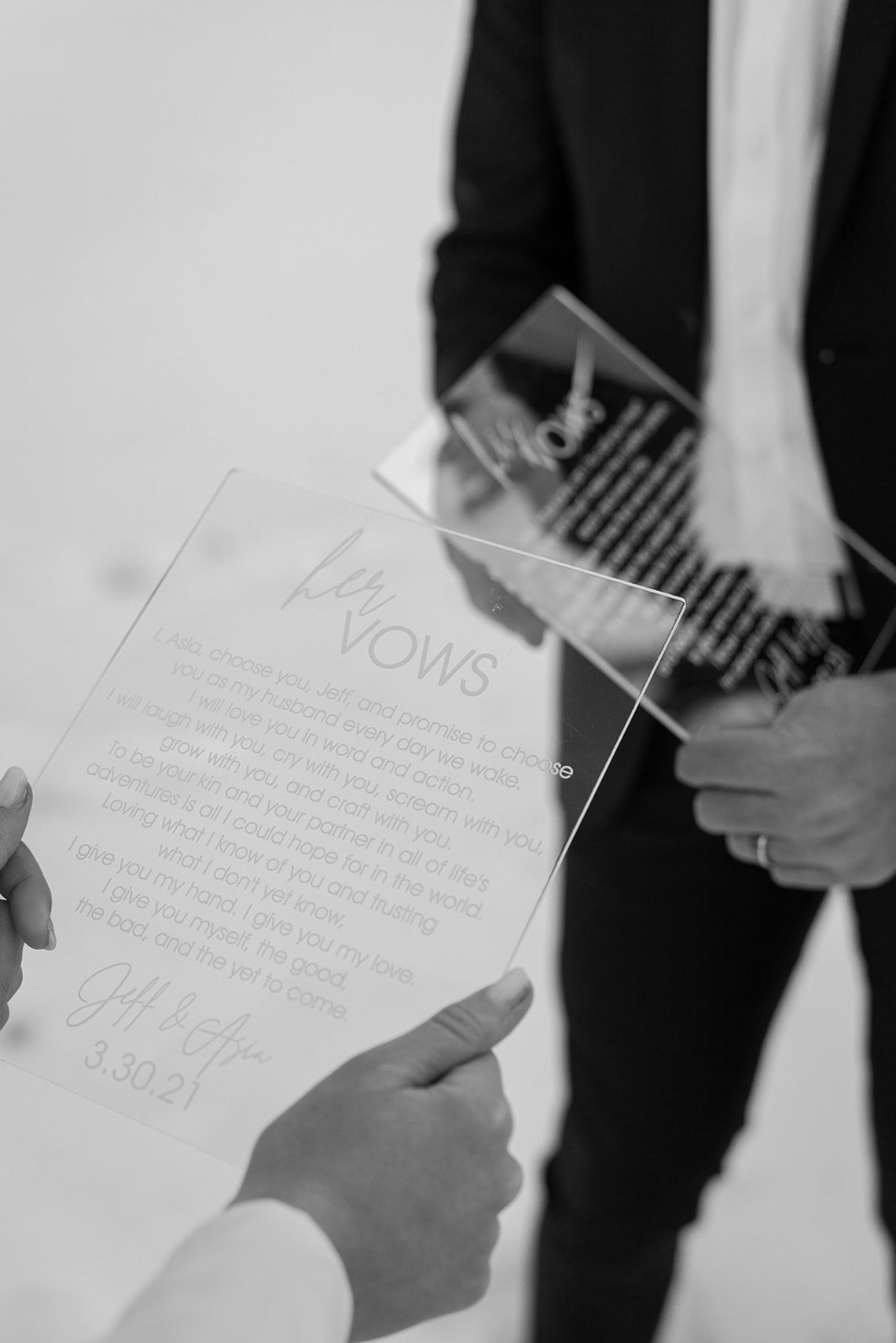 Custom Vow Sheets - His & Hers Personalised Keepsakes. Engraved Wedding ...