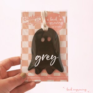 Custom Ghost Name Tag Personalized Acrylic Choose Color Halloween - Etsy