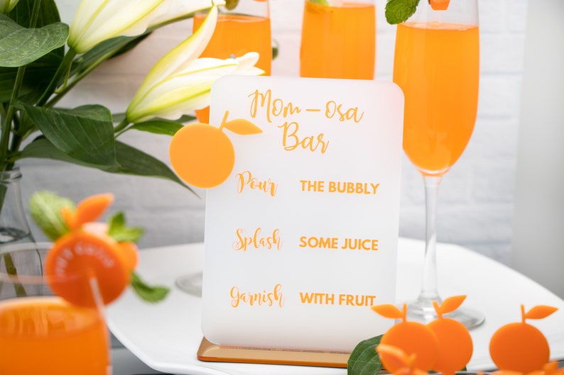 Hey Cutie Bar Menu Mom-osa Baby Shower Orange Mandarin | Etsy