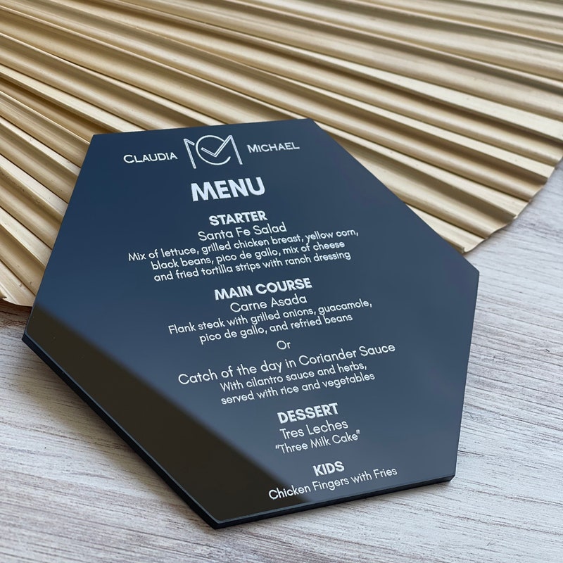 Acrylic Menus - Etsy