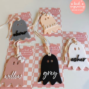 Custom Ghost Name Tag Personalized Acrylic Choose Color Halloween - Etsy