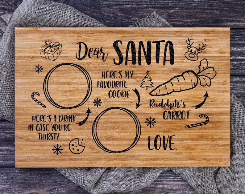 Digital Cookies Plate Dear Santa Plate SVG Dear Santa | Etsy