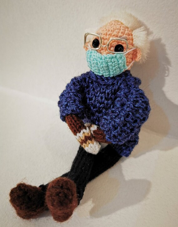 Crochet Bernie Sanders Doll Bernie Sanders Meme Bernie - Etsy