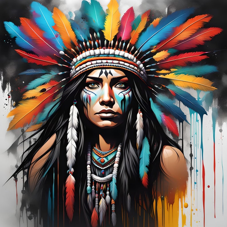 Sacred Princess: - Splash Art, Western Home Decor, Native American Home ...