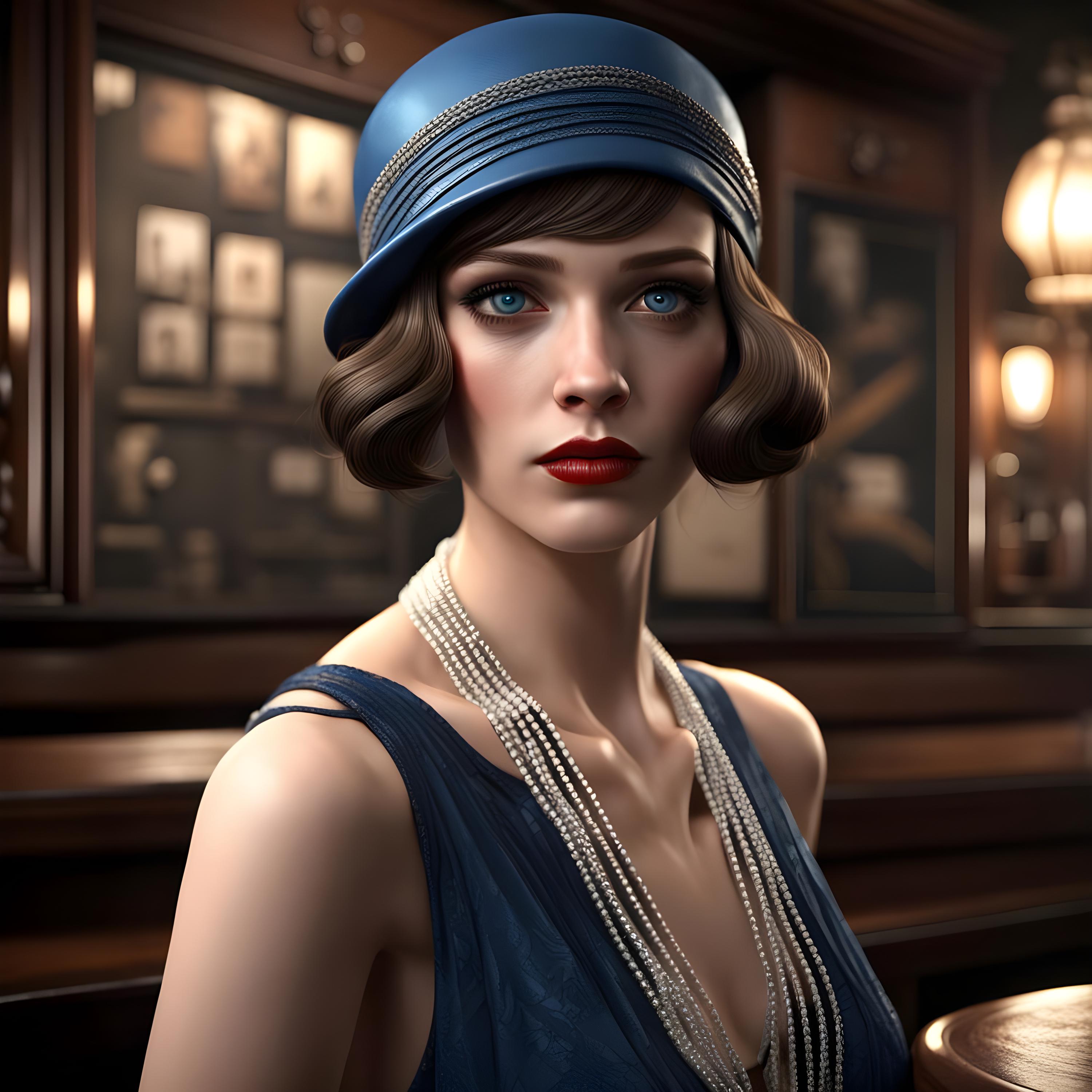 1920's Glam Flapper, Vintage, Speak Easy Art, Ai-generated High-quality ...
