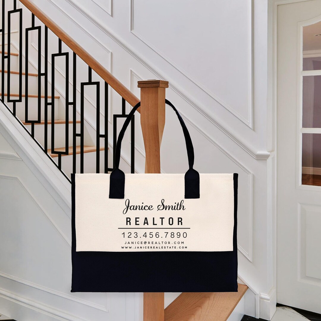 Personalized Realtor Canvas Tote Bag: Eco-friendly Gift - Etsy