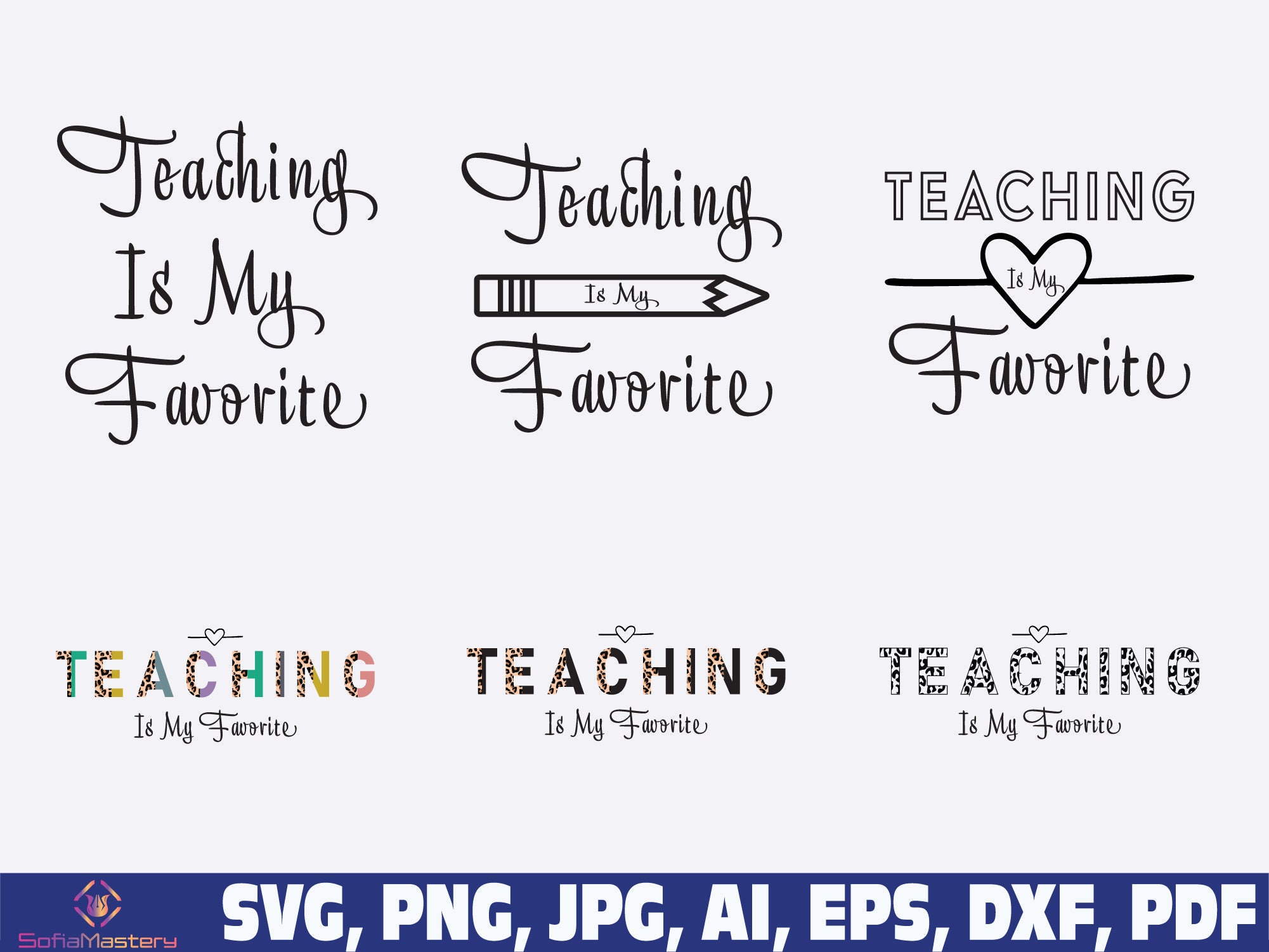 Teaching is My Favorite Svg Teacher Svg Png Leopard Teacher | Etsy